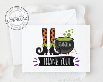 Witch Thank You Card - Etsy