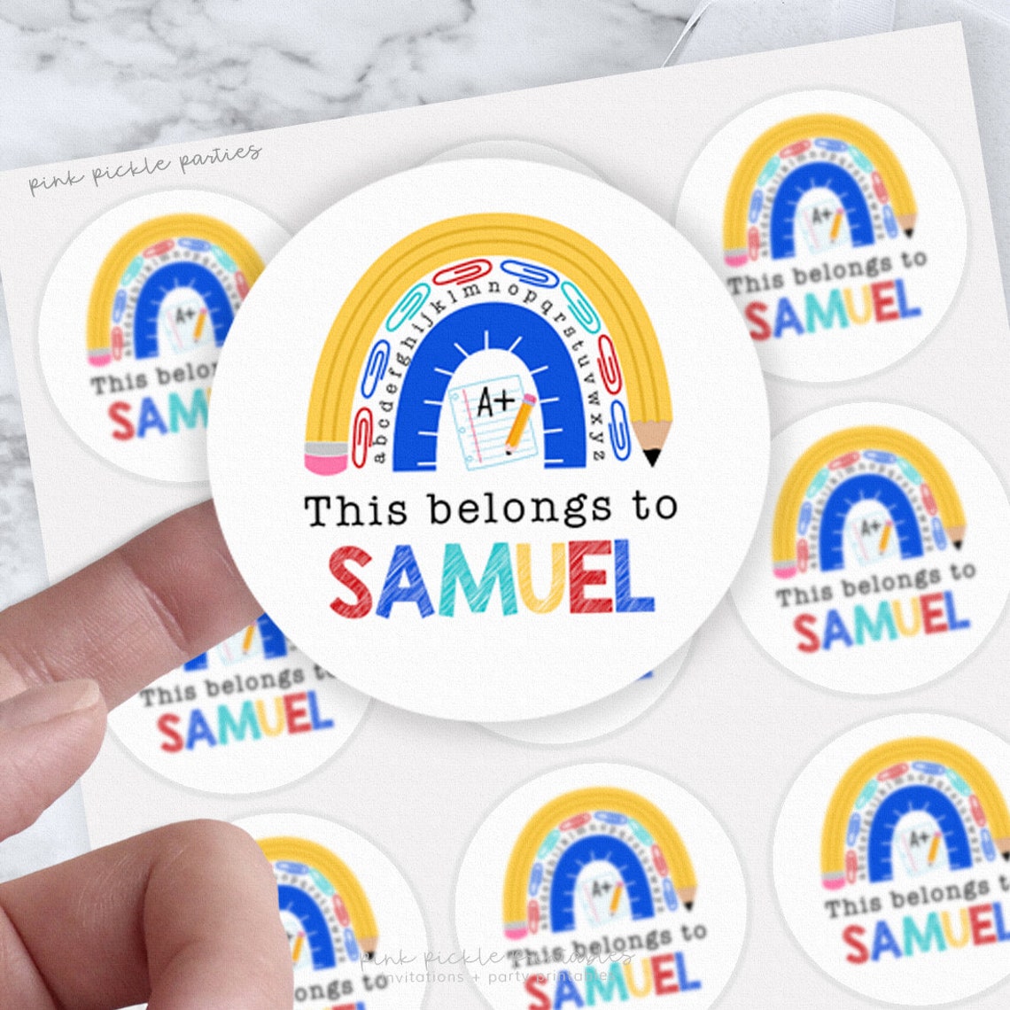 Printable This Belongs to Stickers for Kids Editable This - Etsy