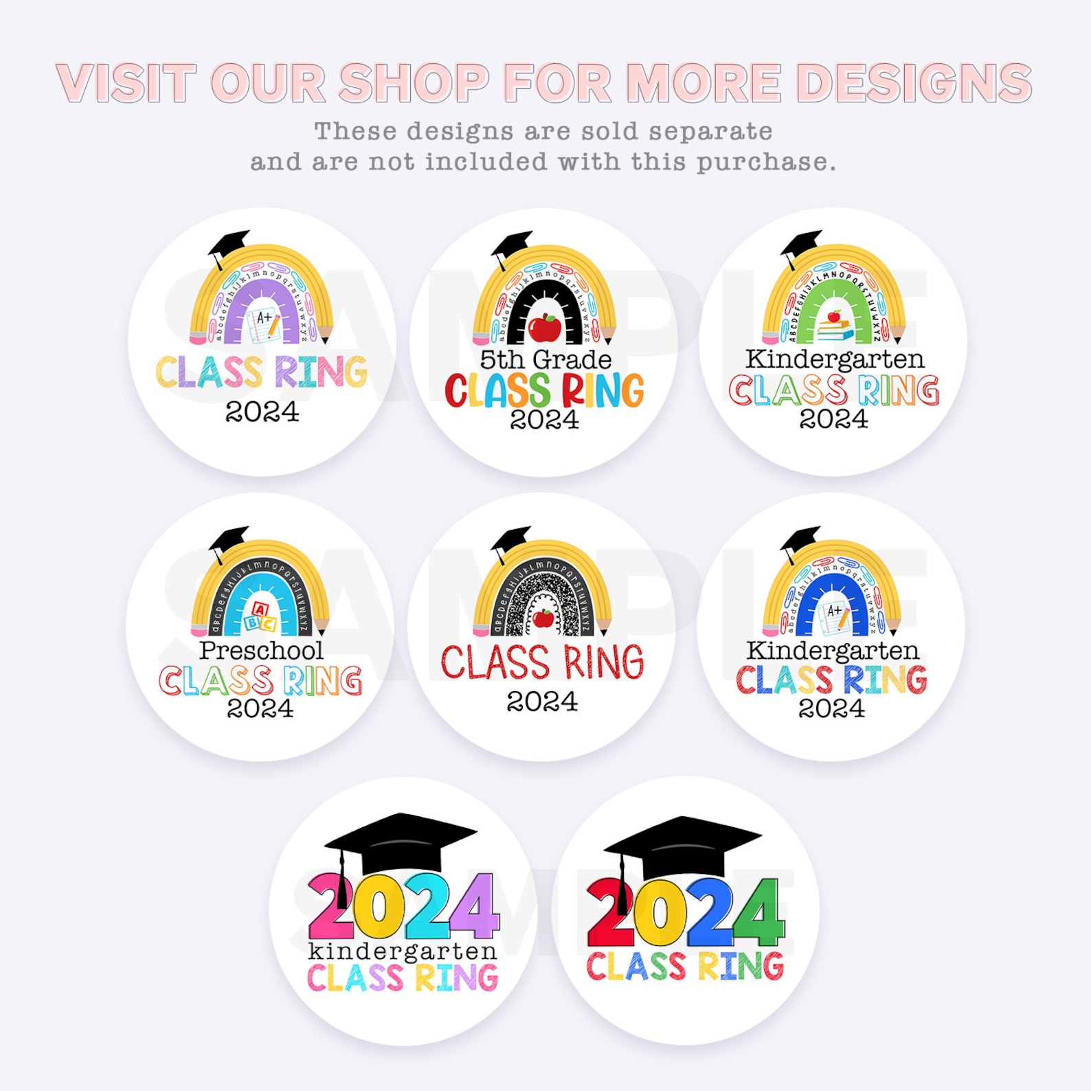Printable Class Ring Stickers for Ring Pop, Kindergarten Class Ring ...