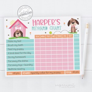 Toddler Chore Chart, Puppy Chore Chart, Kids Routine Chart, Kids Chore ...