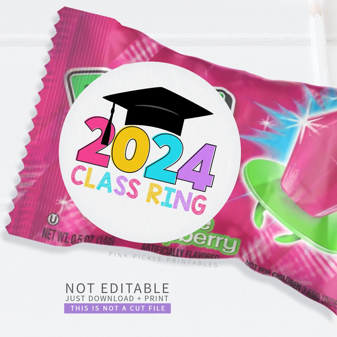 Printable Class Ring Stickers for Ring Pop, Kindergarten Class Ring ...