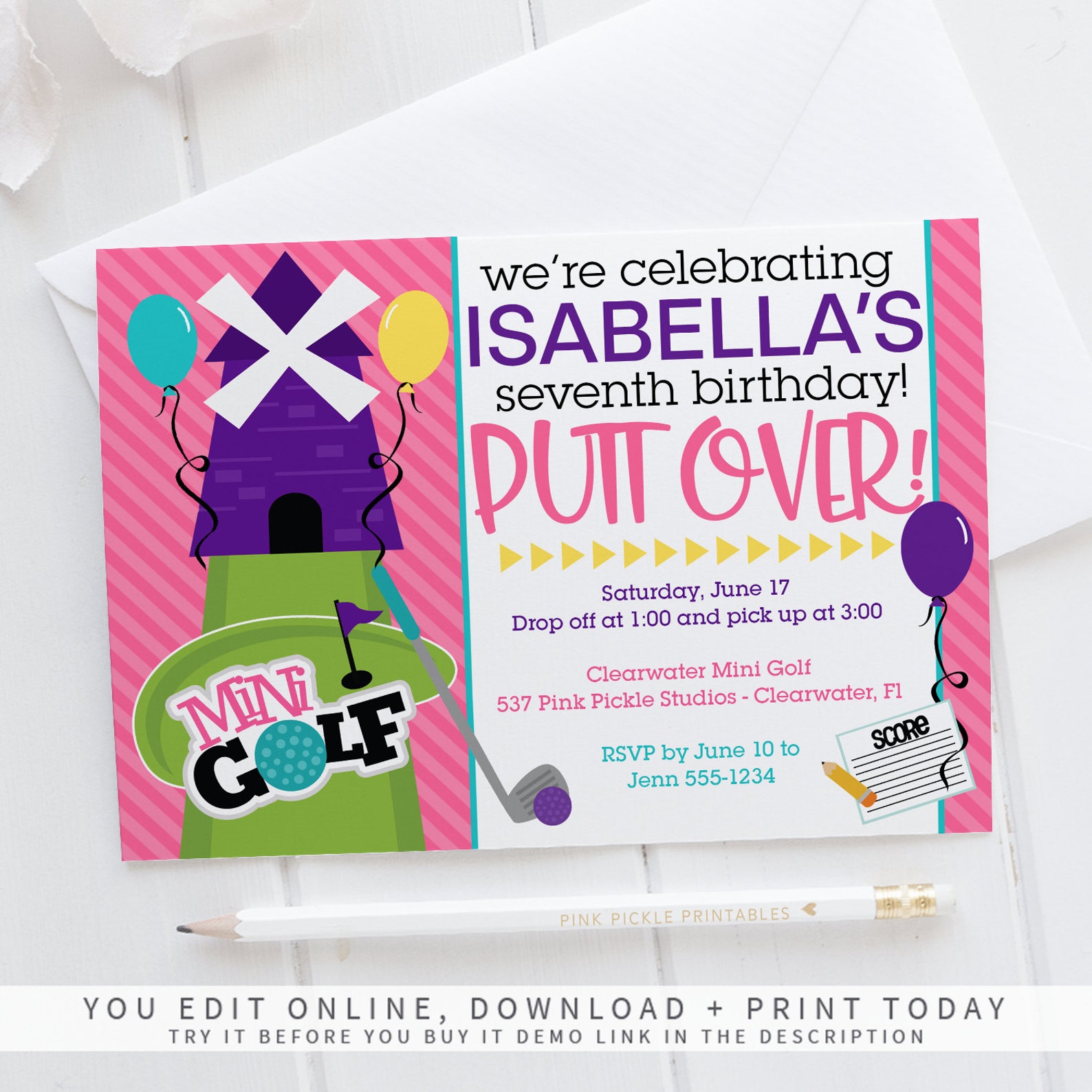 Golf Invitation / Mini Golf Invitation / Golf Birthday - Etsy