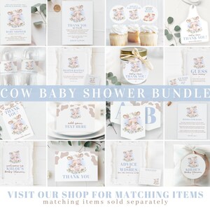 Editable Holy Cow Baby Shower Thank You Tags, Thank Moo for Coming, Cow ...