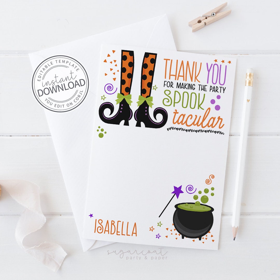 Witch Thank You Cards, Witch Thank You, Halloween Thank You Card ...