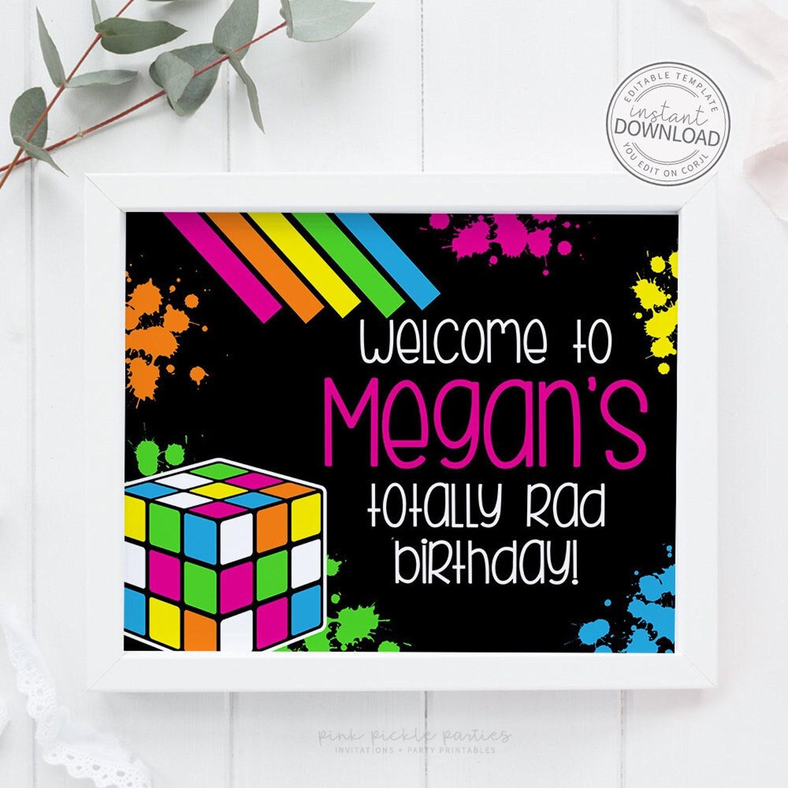Editable 80s Theme Party Sign 80s Birthday Party Sign 1980s | Etsy