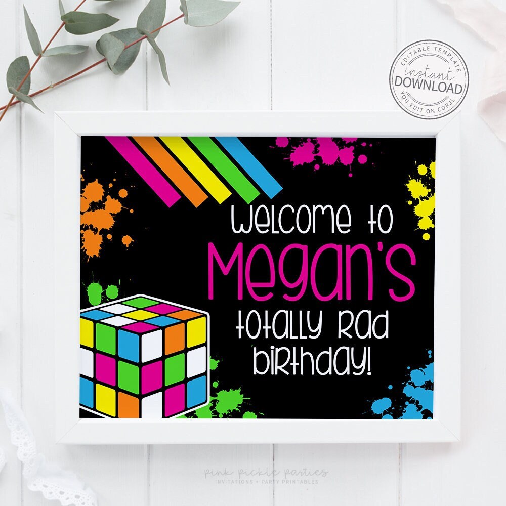 Editable 80s Theme Party Sign 80s Birthday Party Sign 1980s | Etsy