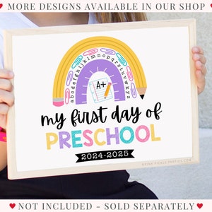 First Day of School Sign Printable, Printable First Day of Preschool ...
