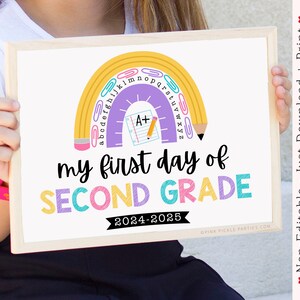 First Day of School Sign Printable, Printable First Day of 2nd Grade ...