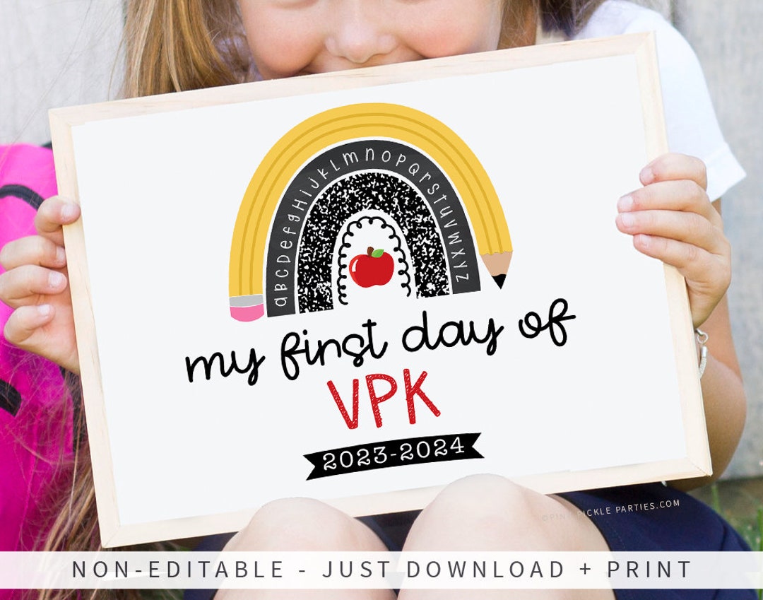 First Day of School Sign Printable Printable First Day of VPK - Etsy