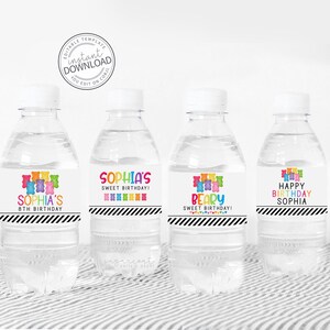 Editable Gummy Bear Water Bottle Labels, Gummy Bear Party, Gummy Bear ...