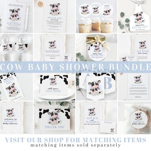 Editable Holy Cow Baby Shower Thank You Tags, Thank Moo for Coming, Cow ...