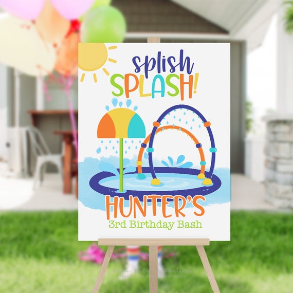 Editable Splash Pad Party Sign Splash Pad Party Sign Water | Etsy