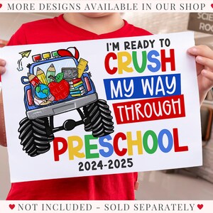 Printable First Day of Nursery School Sign, First Day of School Sign ...