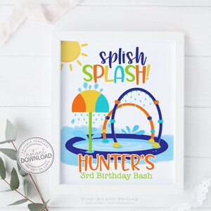 Editable Splash Pad Party Sign, Splash Pad Party Sign, Water Park ...
