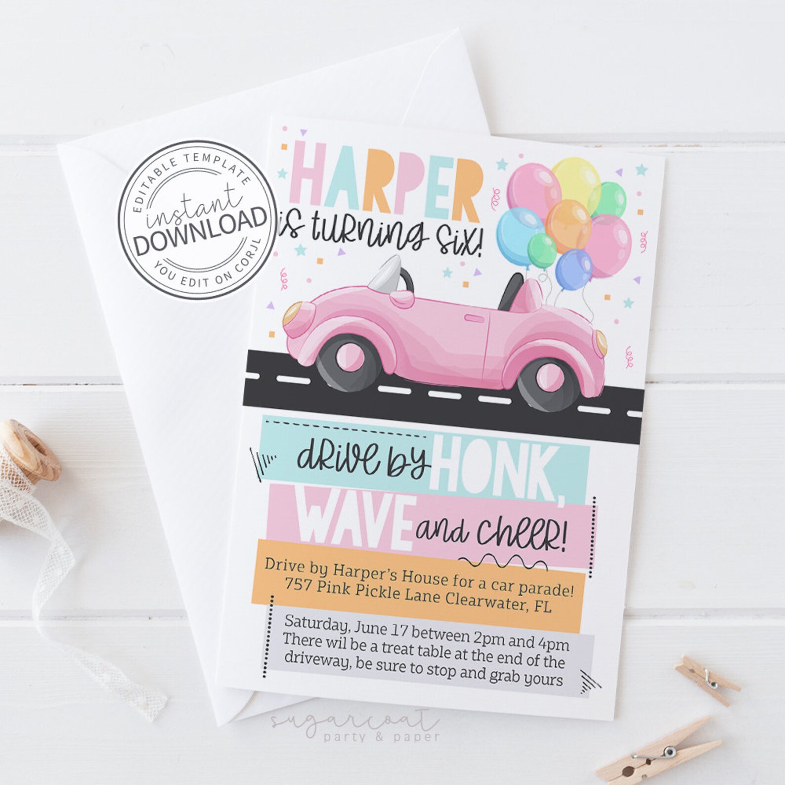 Drive By Birthday Parade Invitation Social Distance Virtual | Etsy
