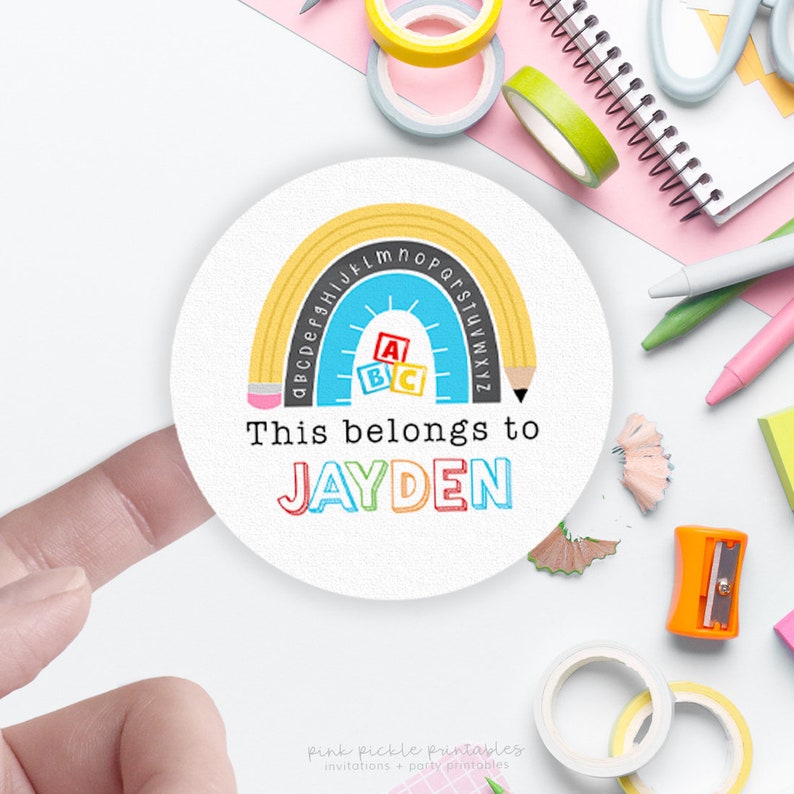 Printable This Belongs to Stickers for Kids Editable This - Etsy