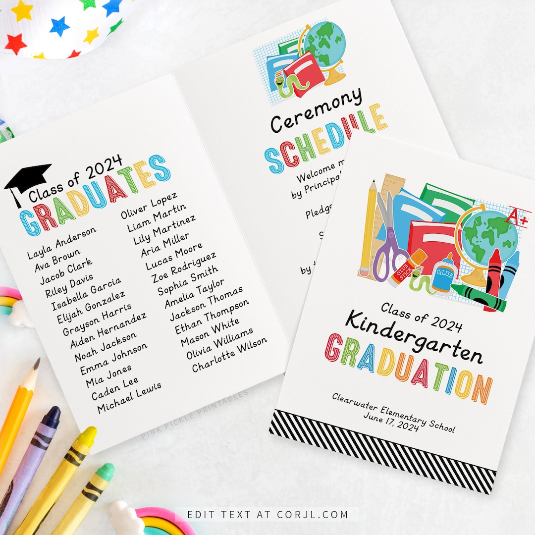 Graduation Program for Kindergarten, Preschool Graduation Program ...
