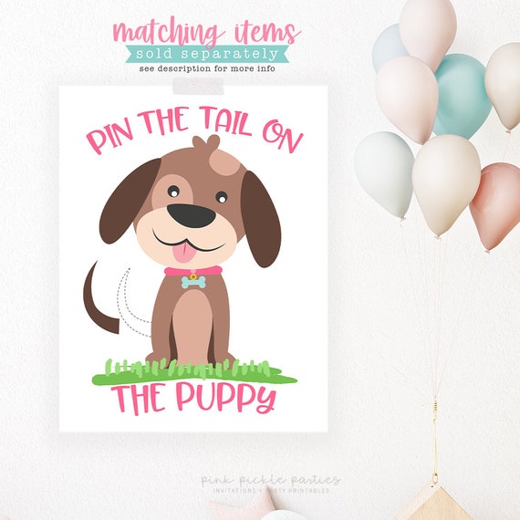 Printable Pin the Tail on the Puppy Game Pin the Tail on the | Etsy