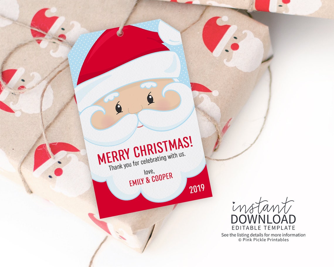 Editable Christmas Gift Tags Santa Gift Tags Santa Tags | Etsy
