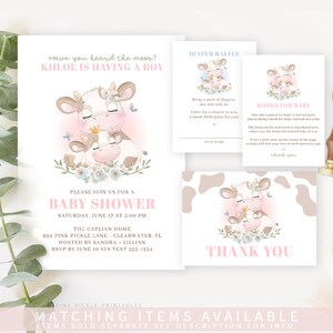Editable Holy Cow Baby Shower Thank You Tags, Thank Moo for Coming, Cow ...