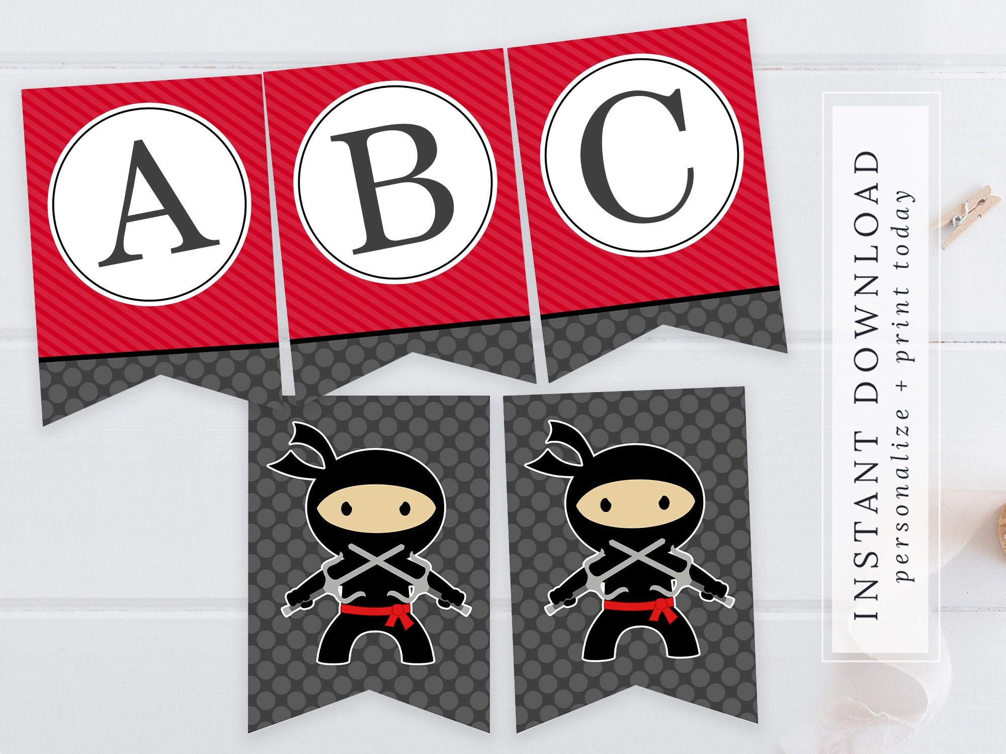 Ninja Birthday Banner