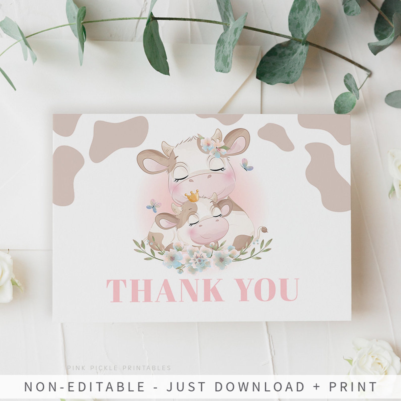 Holy Cow Thank You Card Cow Baby Shower Thank You Note Card - Etsy