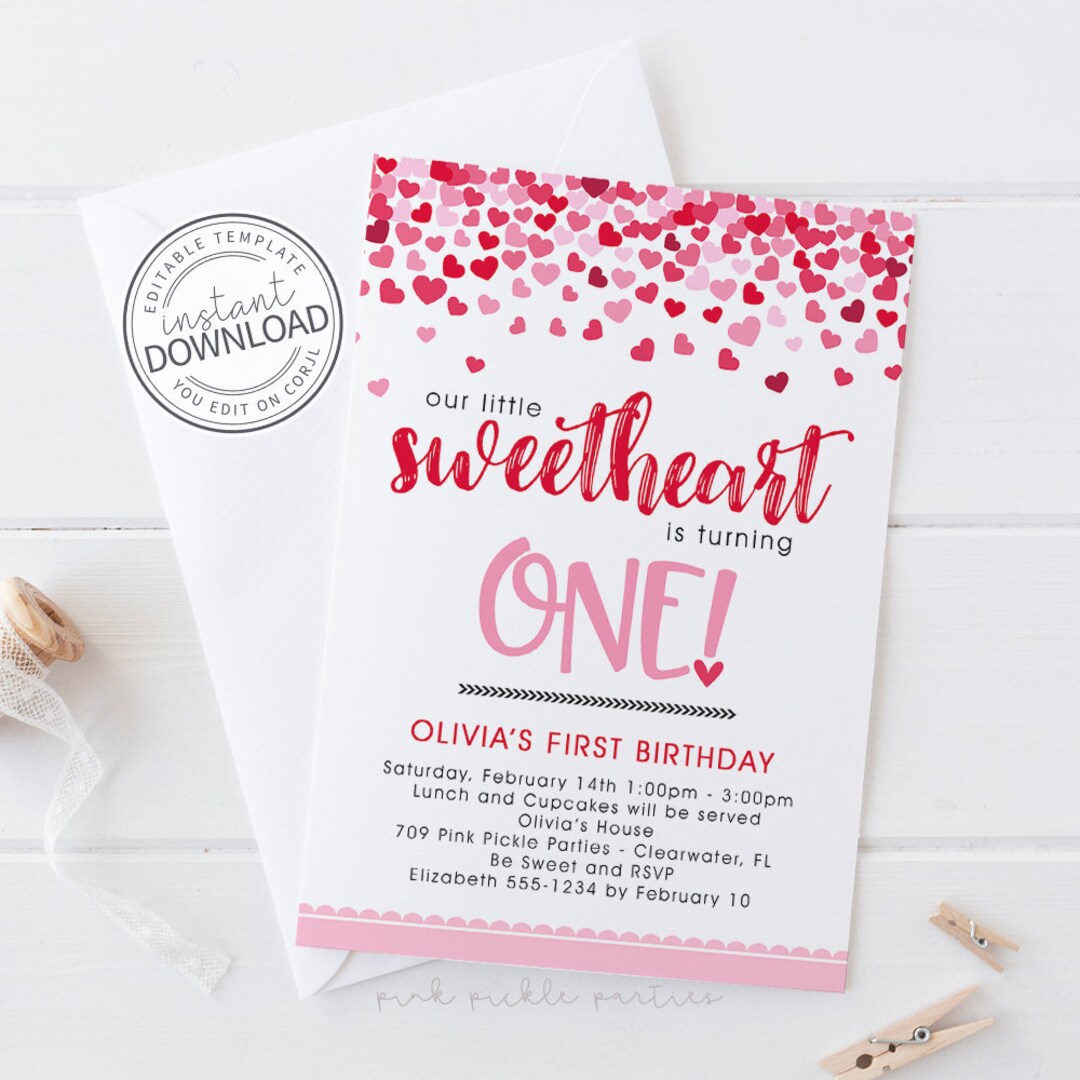 Heart Invitation, Valentines Day Invitation, Valentines Birthday ...