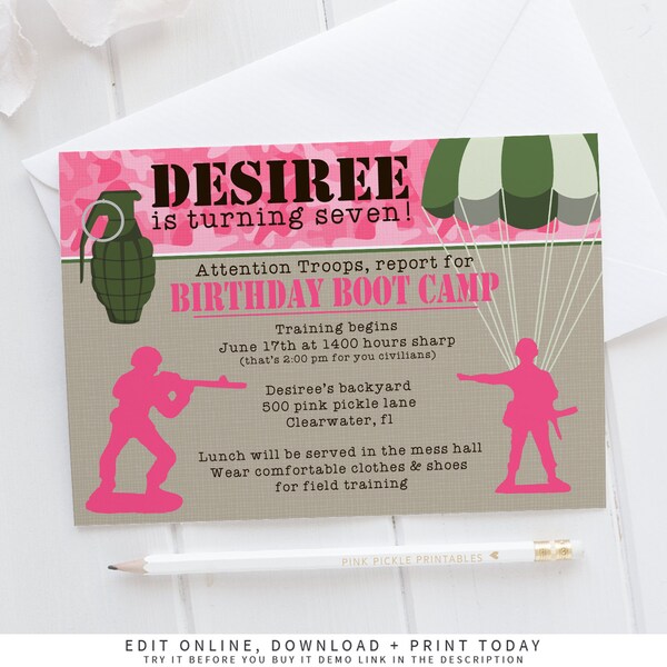 Camo Invitation - Etsy
