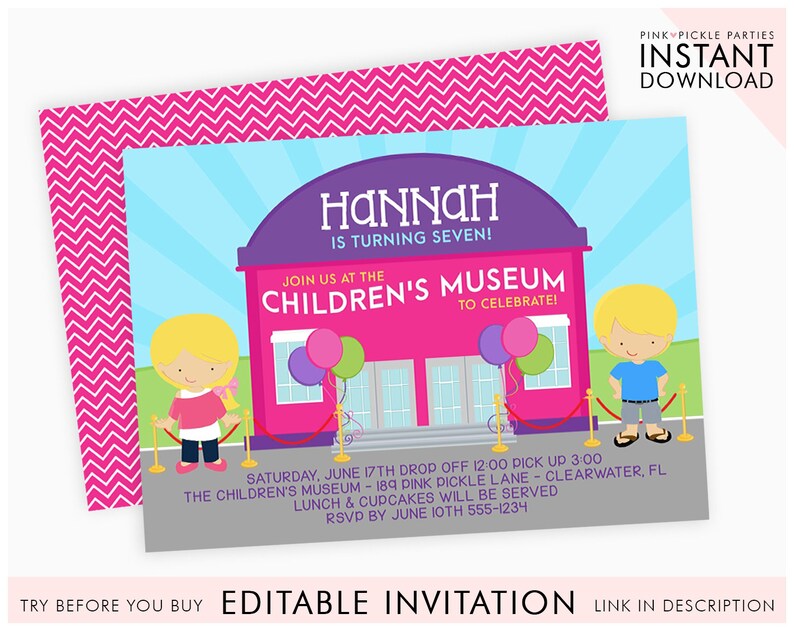 Childrens Museum Invitation Science Museum Invitation Museum - Etsy
