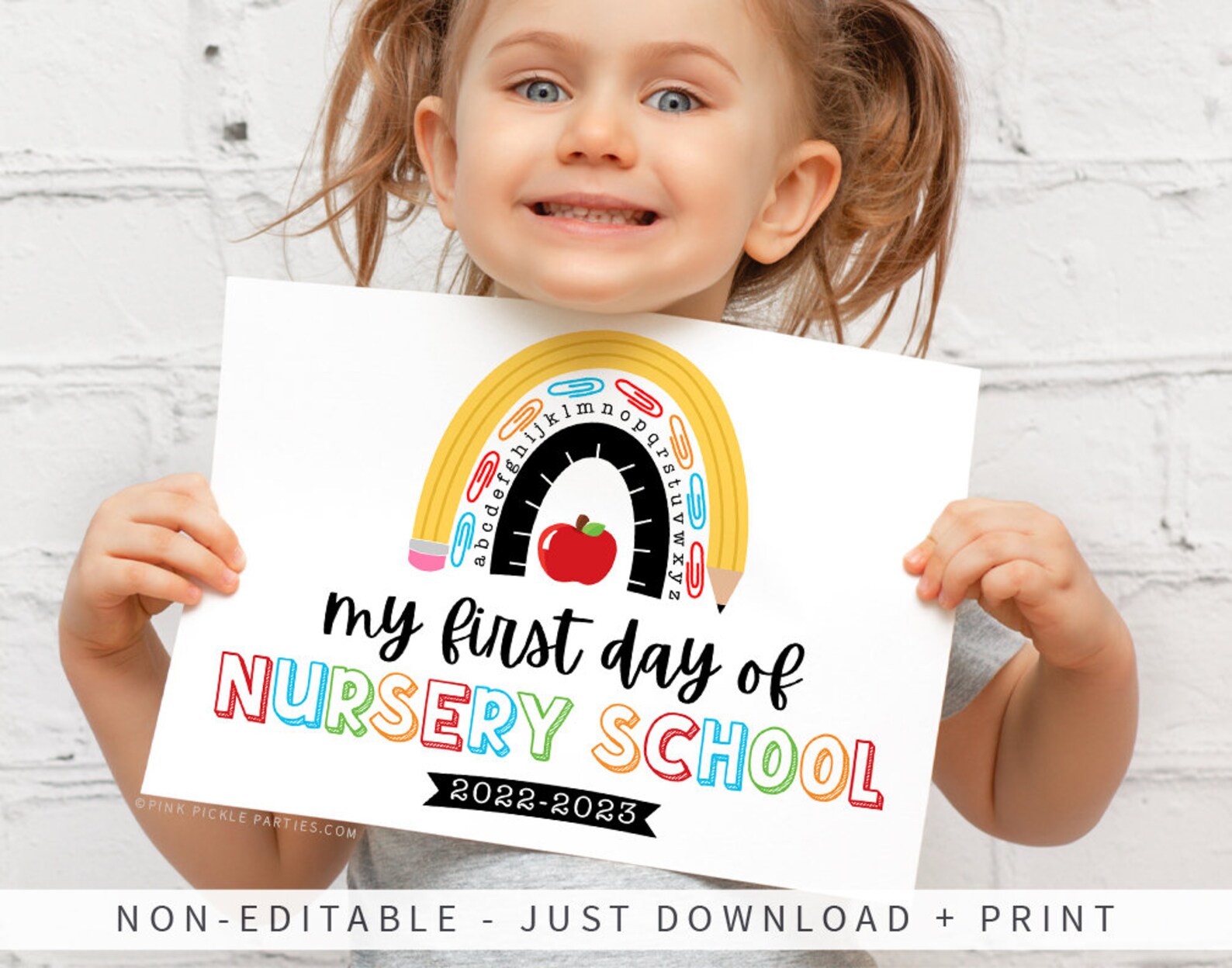 Printable First Day of Nursery School Sign First Day of - Etsy