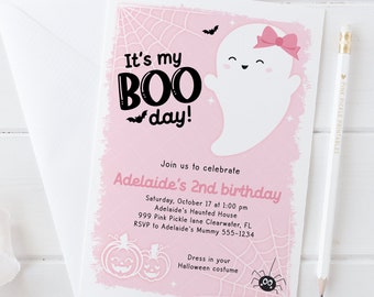 Editable Neon Halloween Birthday Invitation, Spooky Halloween Invite ...