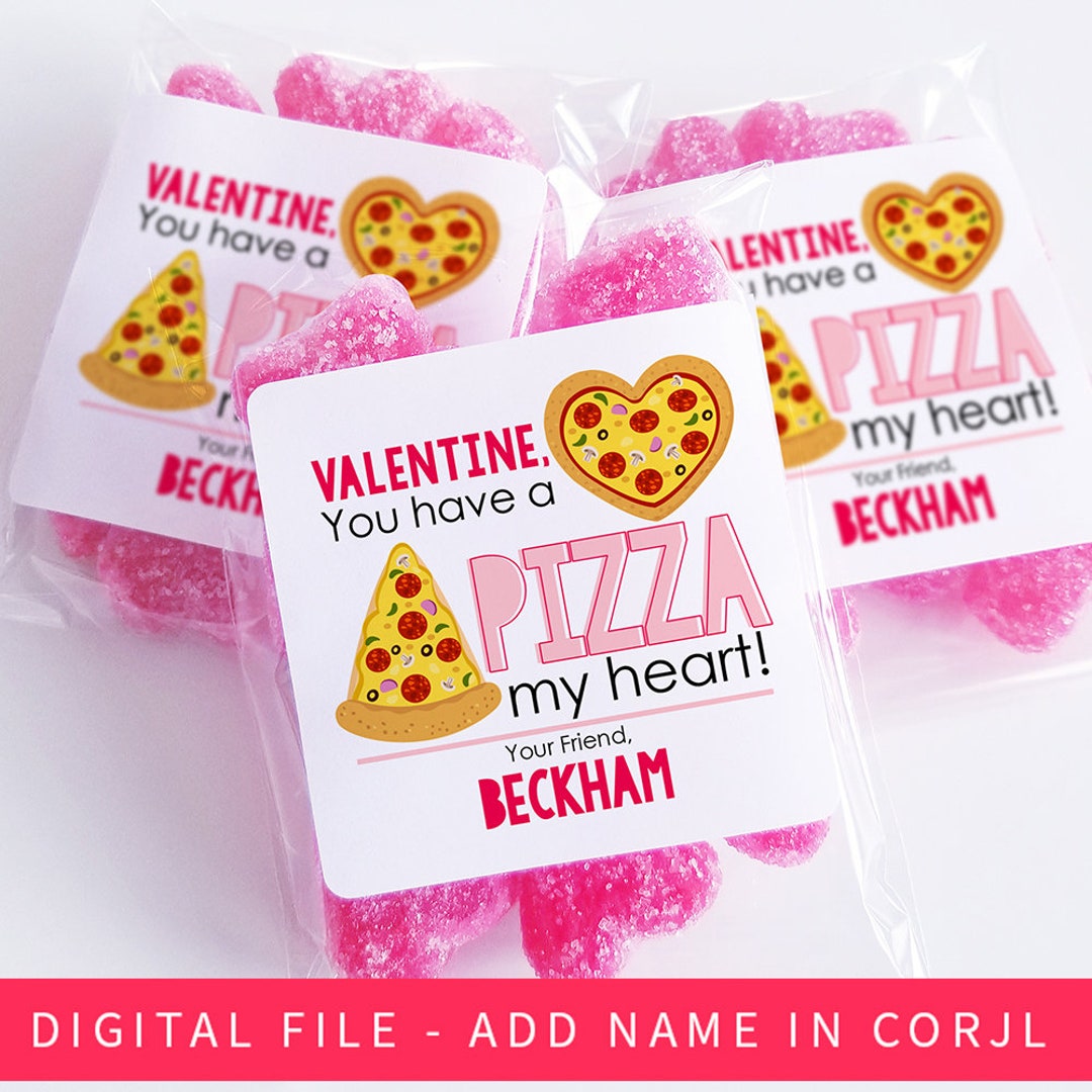 Printable Pizza My Heart Valentines Day Tag, Pizza Valentine Exchange ...