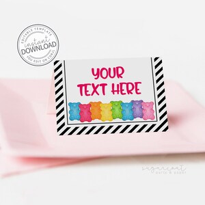 Gummy Bear Tent Cards, Buffet Labels, Buffet Signs, Food Tent Cards ...