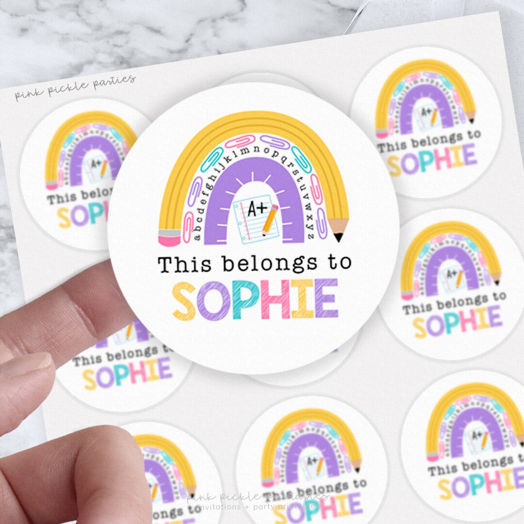 Printable This Belongs to Stickers for Kids Editable This - Etsy