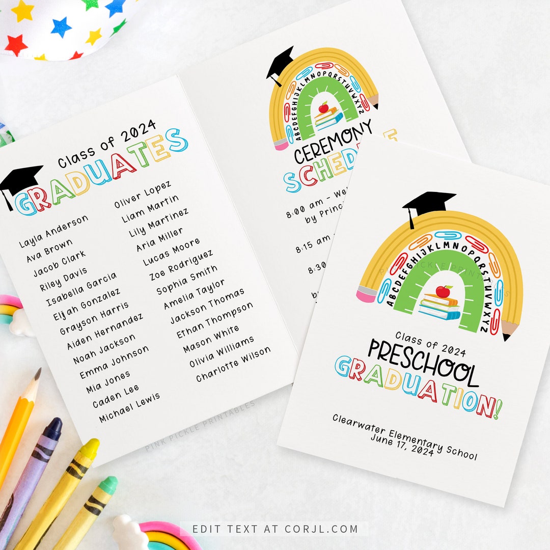 Graduation Program for Kindergarten, Preschool Graduation Program ...