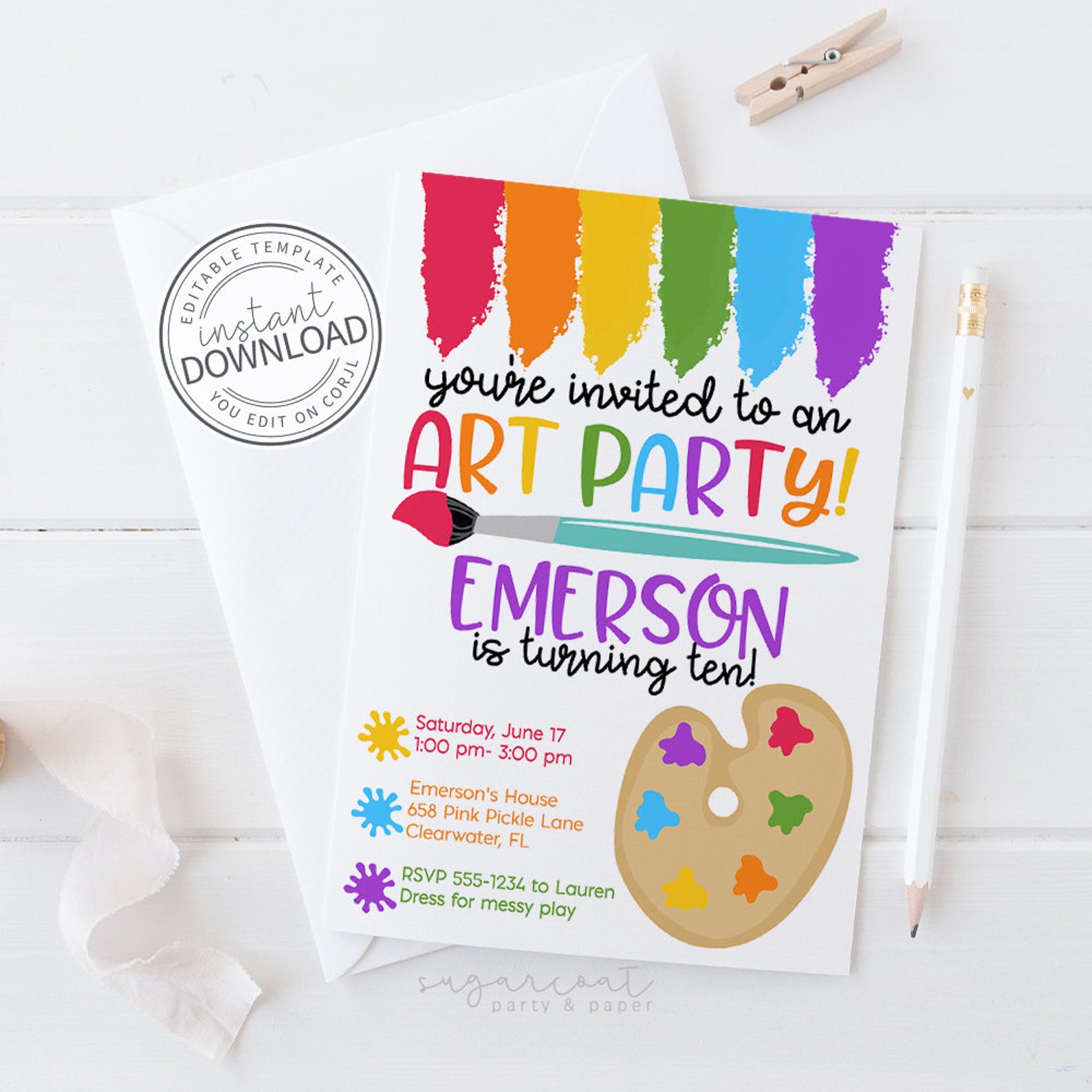 Art Party Invitation Art Invitation Art Party Art - Etsy
