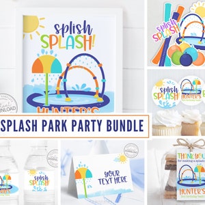 Editable Splash Park Birthday Party Printable Bundle | Splash Pad ...
