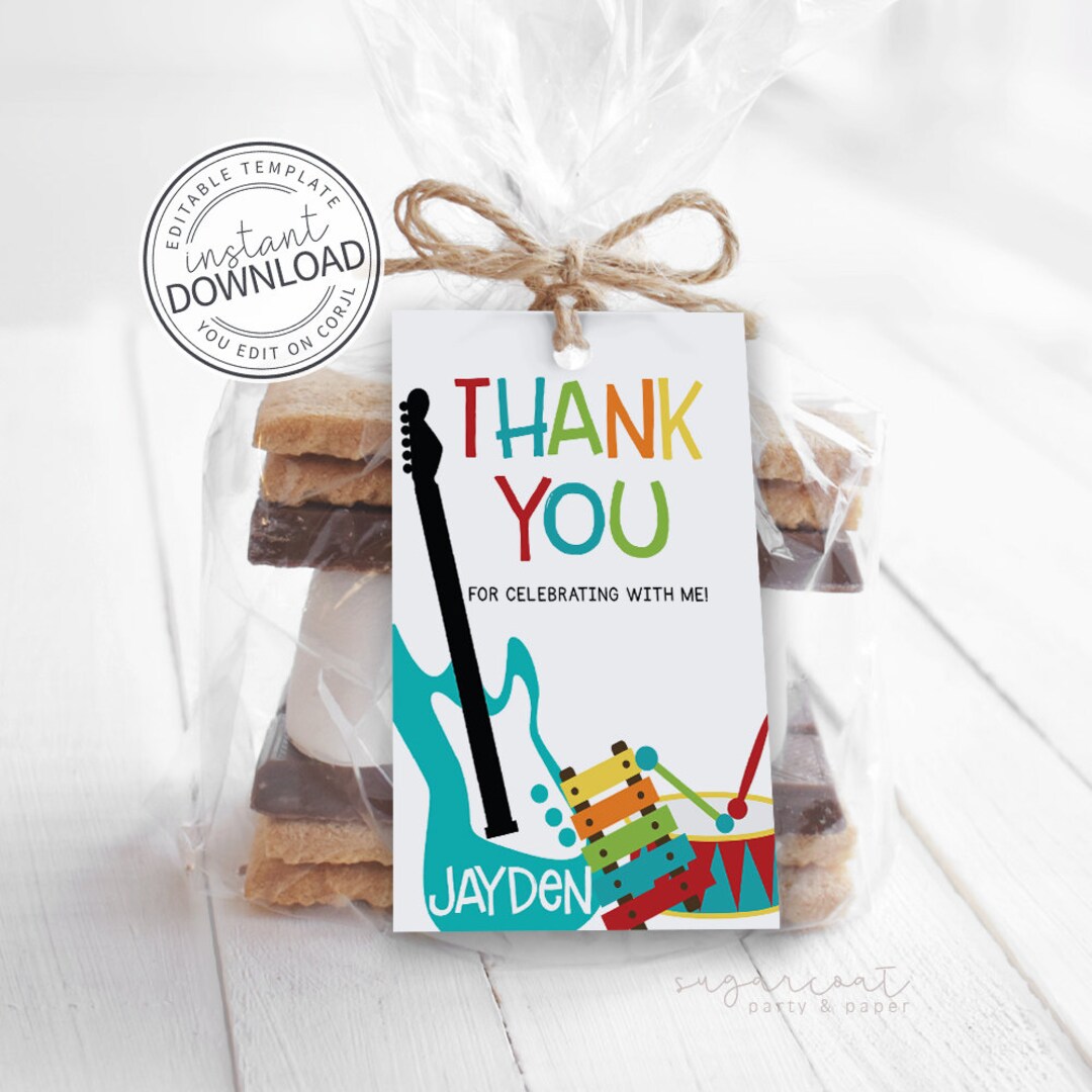 Music Favor Tags, Music Party Tags, Music Party, Music Tags, Music Hang ...