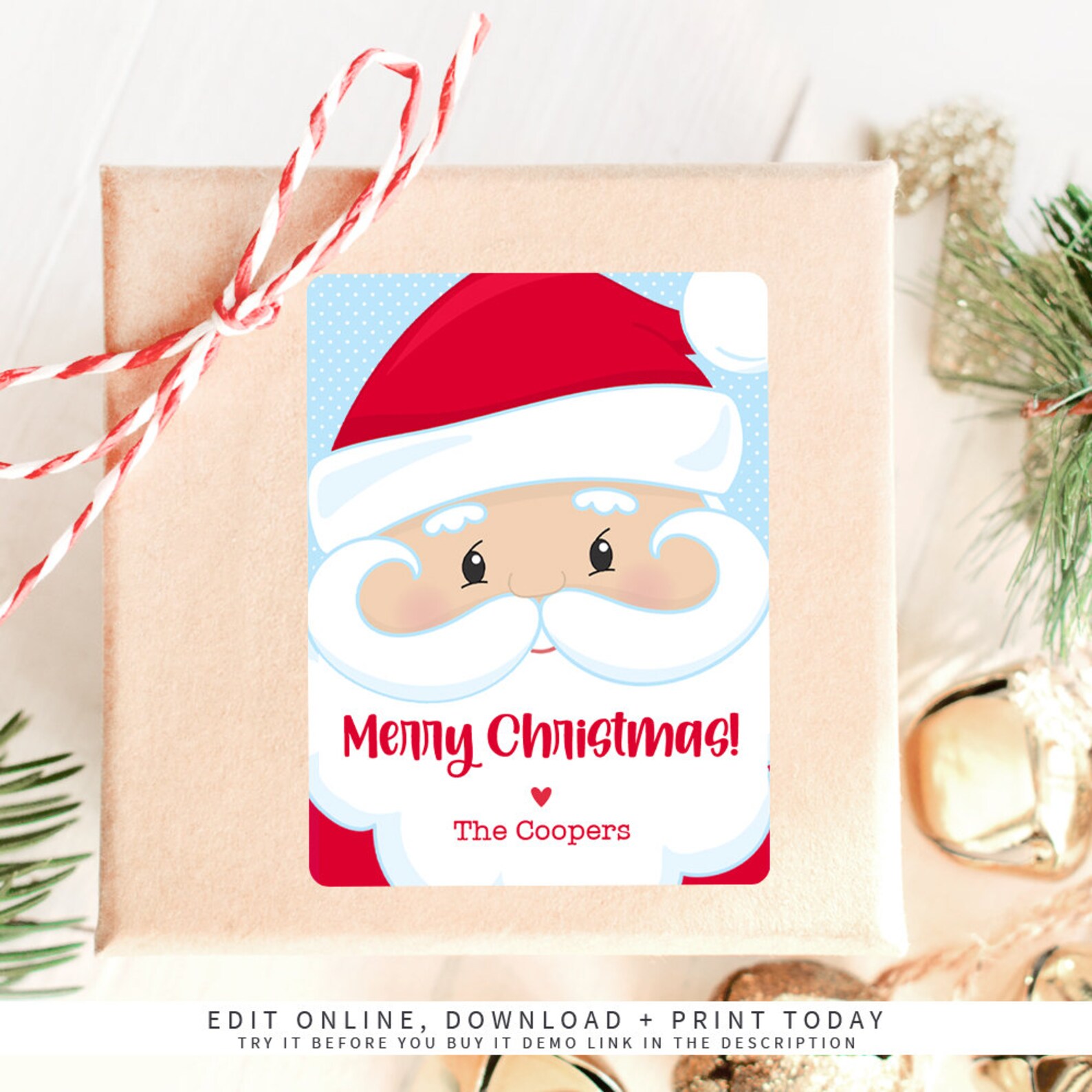 Editable Christmas Gift Tags Santa Gift Tags Santa Tags - Etsy