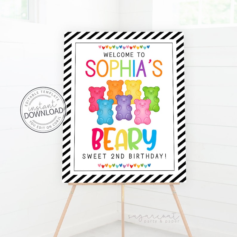 Gummy Bear Birthday Party Welcome Sign Gummy Bear Party - Etsy