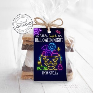 A Little Light for Halloween Night Tag, Halloween Gift Tags, Halloween ...