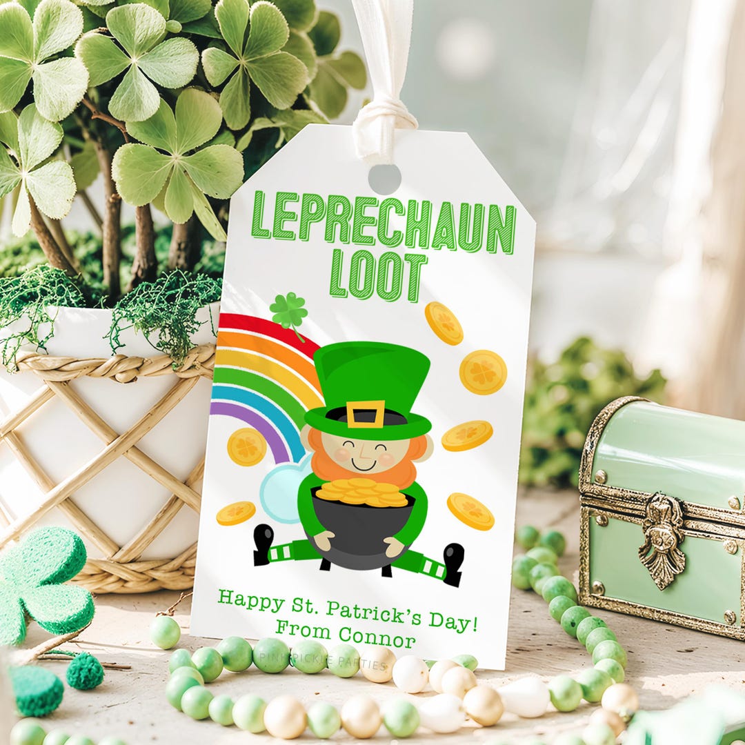 Editable Leprechaun Loot St Patricks Day Tag, Kids St Patricks Day ...