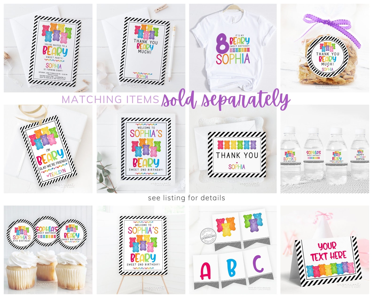 Editable Gummy Bear Water Bottle Labels Gummy Bear Party | Etsy