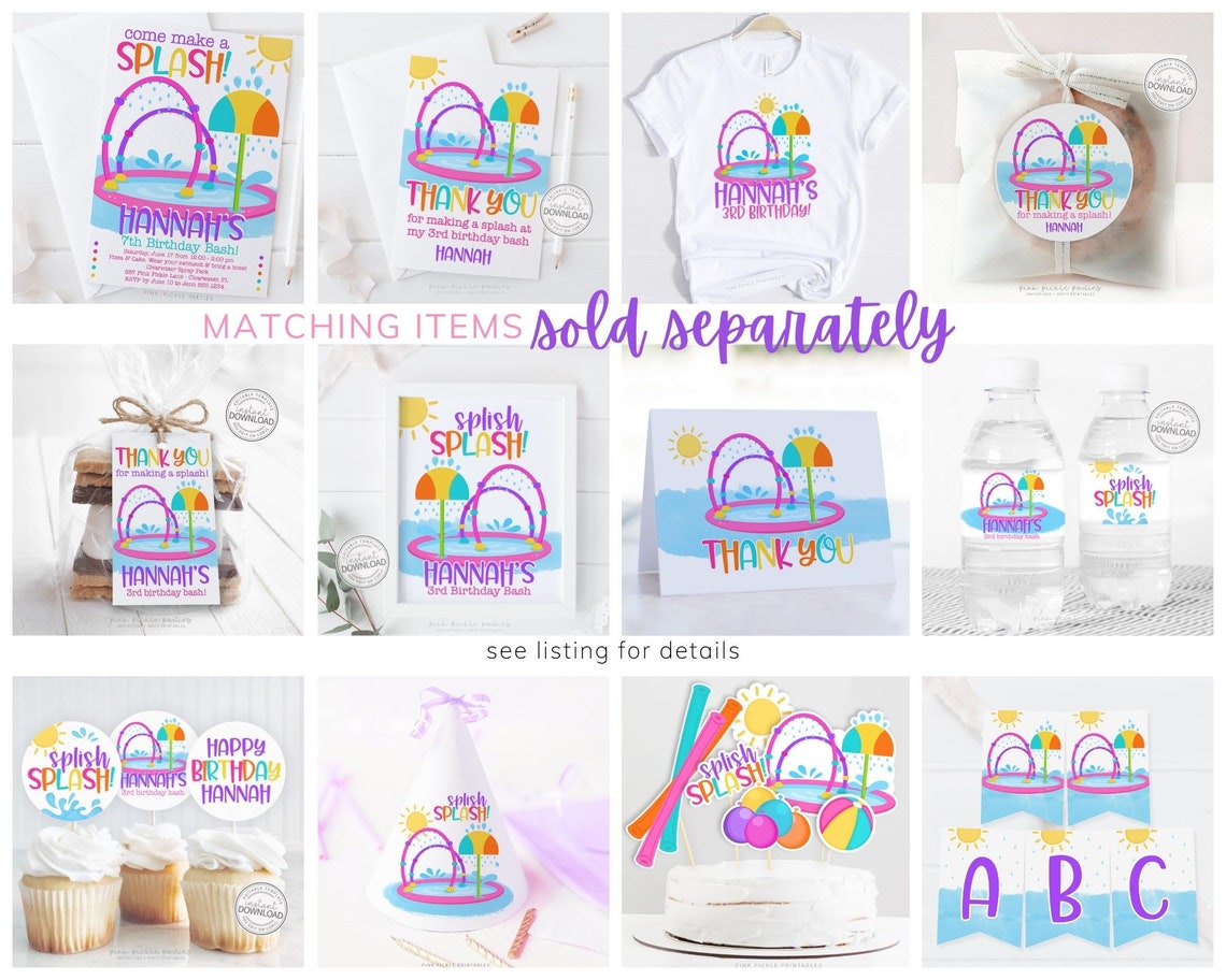 Printable Splash Pad Cake Topper Splash Park Cake Topper - Etsy