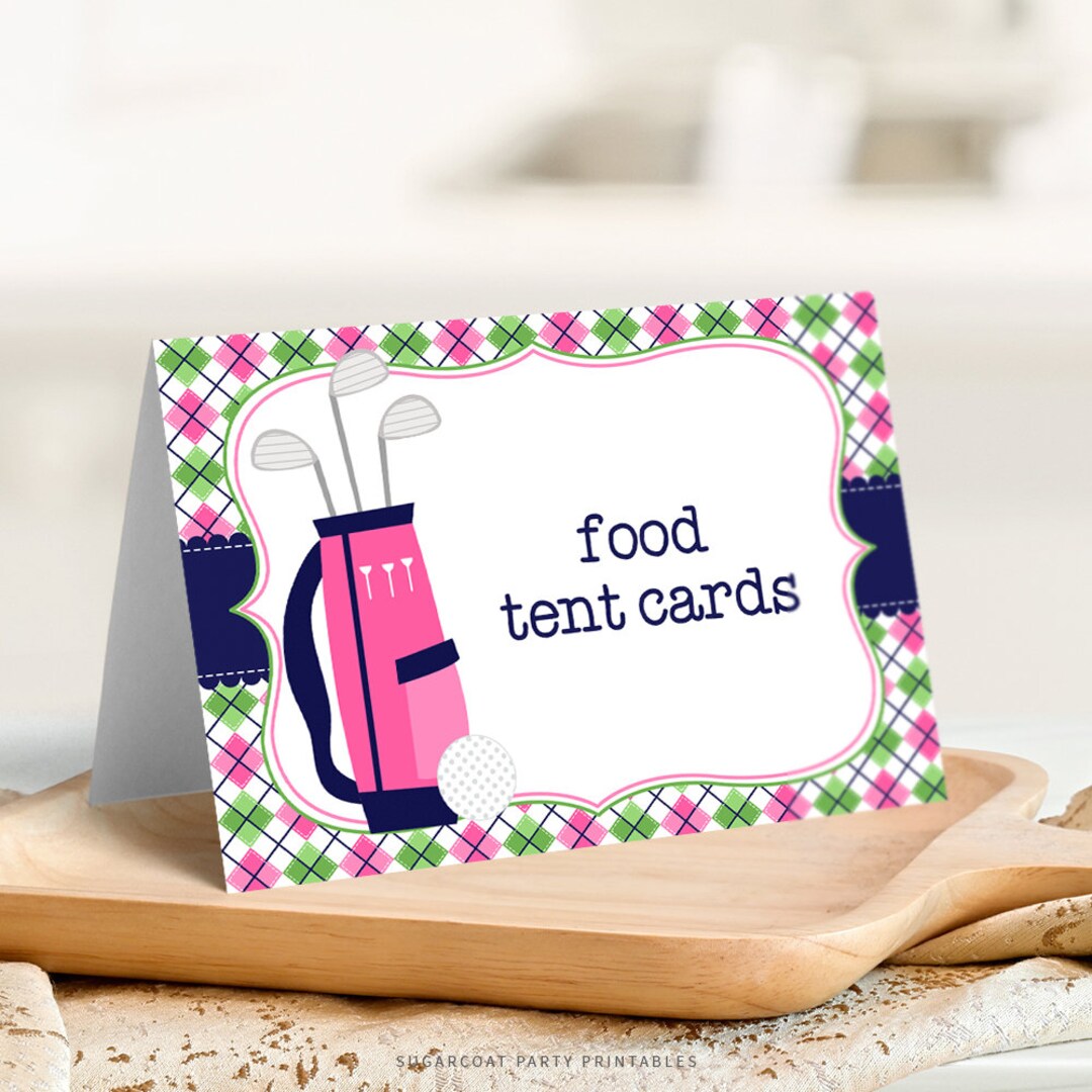 Golf Tent Cards, Buffet Labels, Golfing Buffet Signs, Food Tent Cards ...