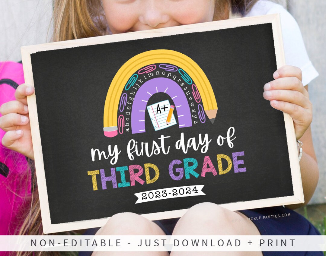 First Day of School Sign Printable Printable First Day of 3rd - Etsy