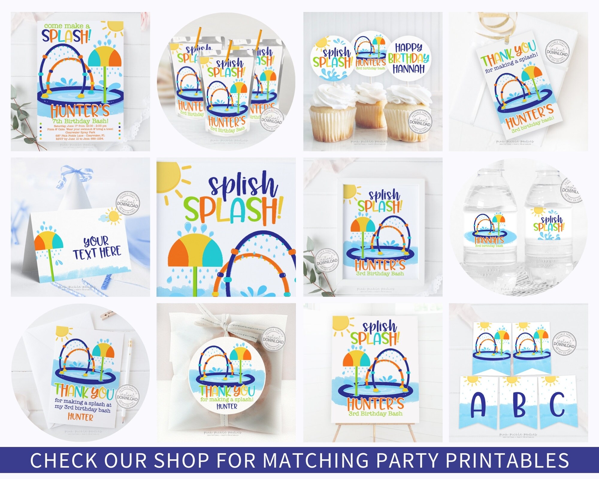 Editable Splash Pad Juice Labels, Spray Park Juice Label Template ...