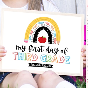 First Day of School Sign Printable, Printable First Day of 3rd Grade ...
