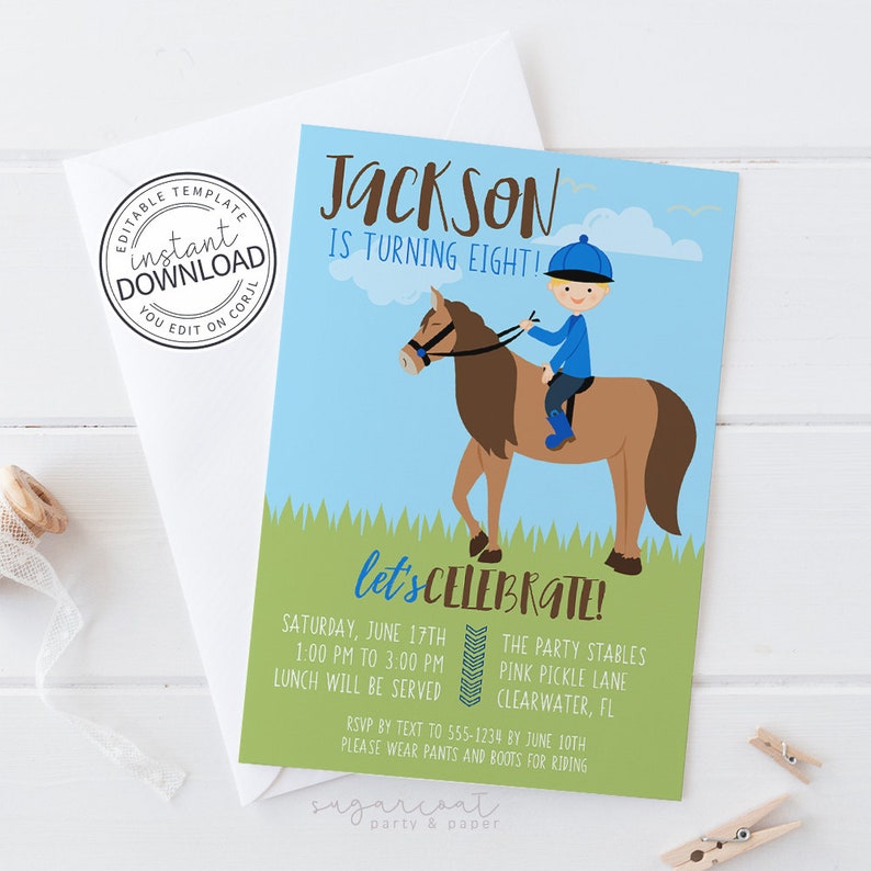 Horse Birthday Invitation Horse Invitations Horse Birthday - Etsy
