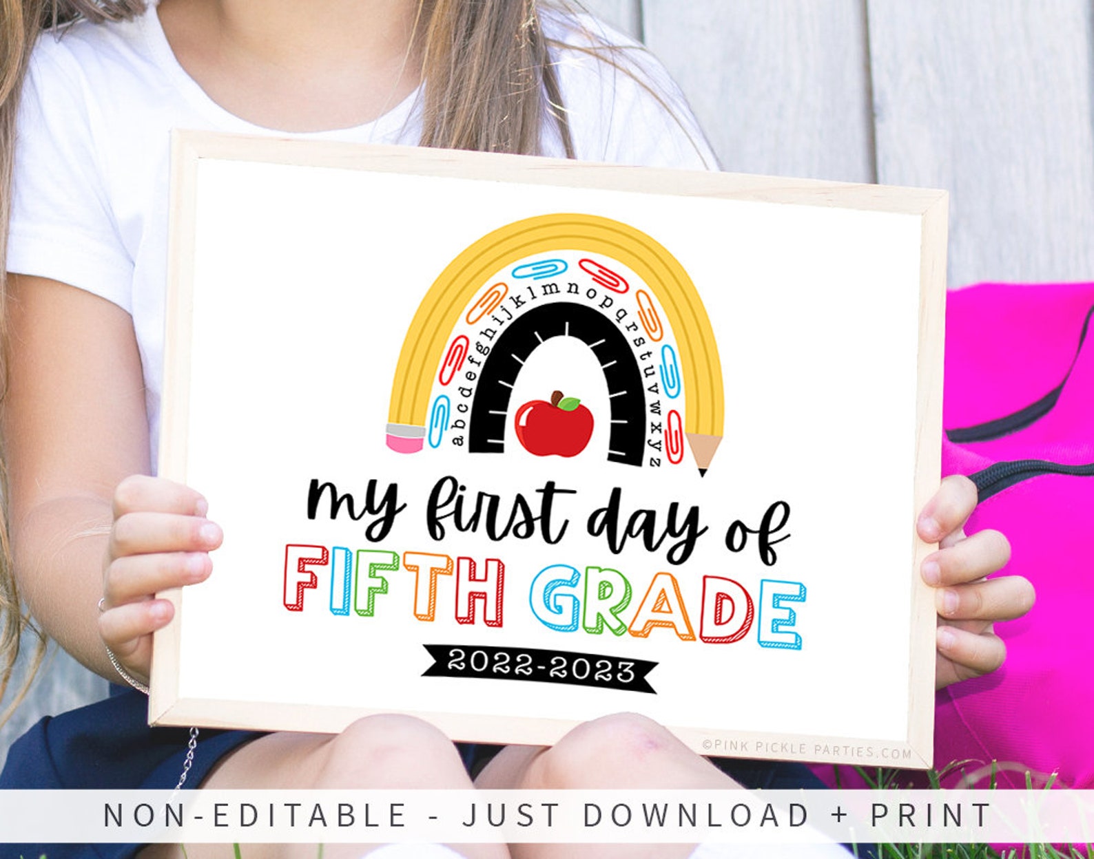 First Day of School Sign Printable First Day of 5th Grade - Etsy